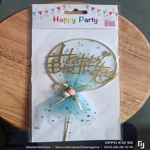 Designer Cake Toppers Blue Color - Wonderful Celebration Kart